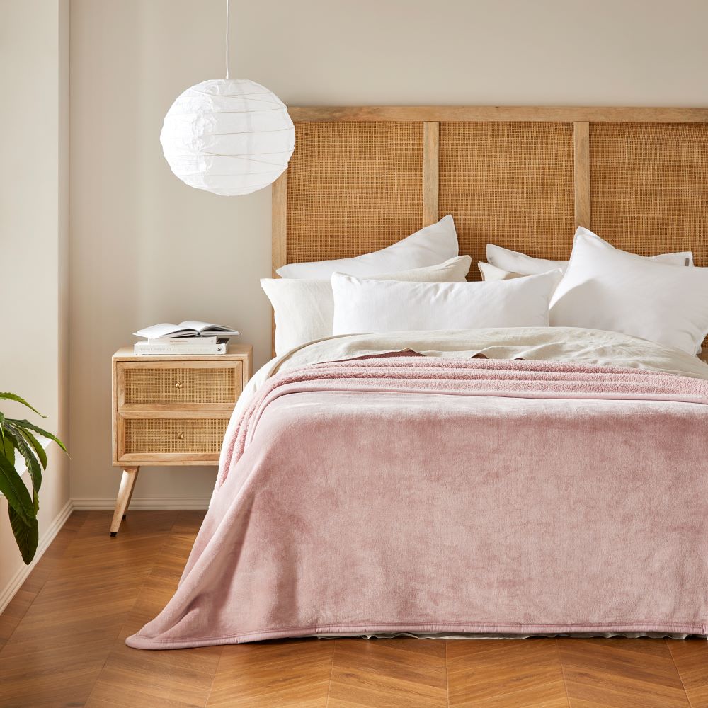 Sherpa Pink Salt Blanket | Adairs