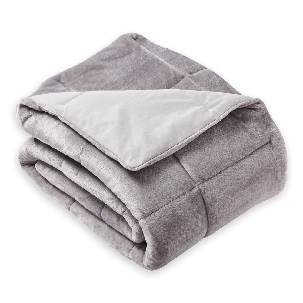 Plush Silver Quilted Blanket | Adairs