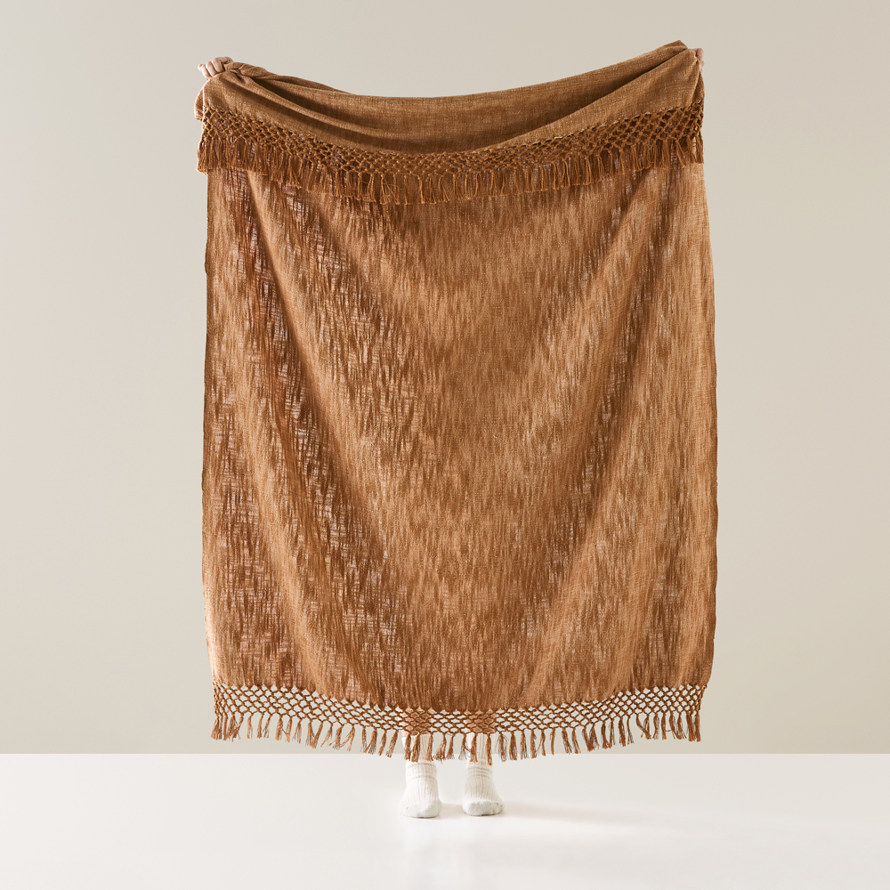 Macrame Knot Spices Marle Throw Throws & Blankets | Adairs