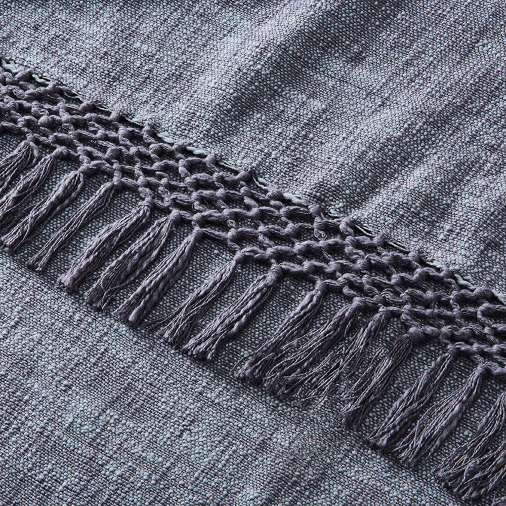 Macrame Knot Stormy Blues Throw | Adairs