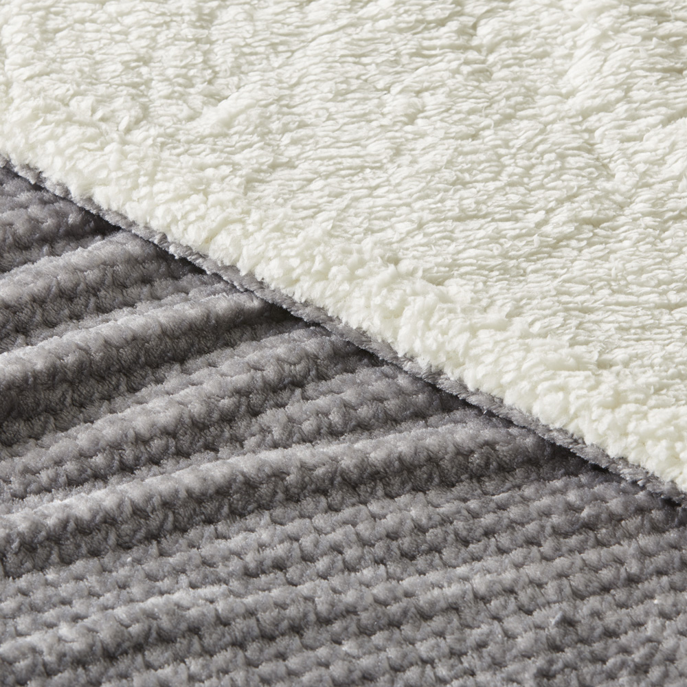 Honeycomb Large Grey Fleece Throw | Adairs