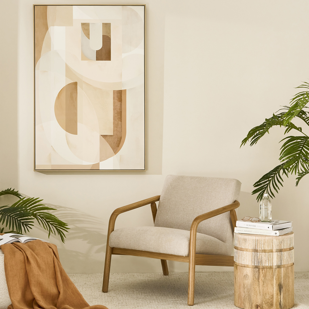 Modernist Natural Geo Canvas | Adairs