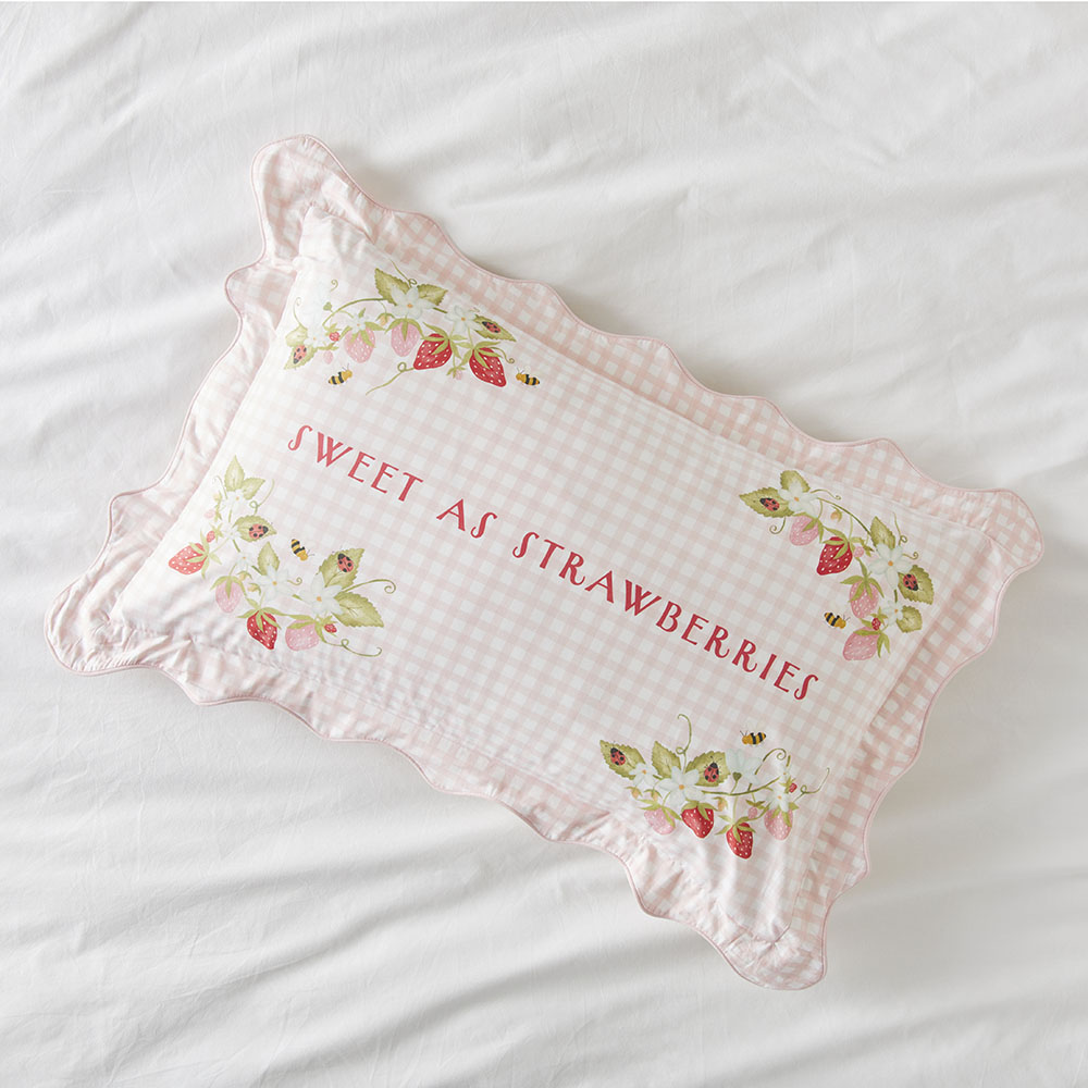 Adairs Kids - Heirloom Sweet As Strawberries Light Pink Pillowcase | Adairs