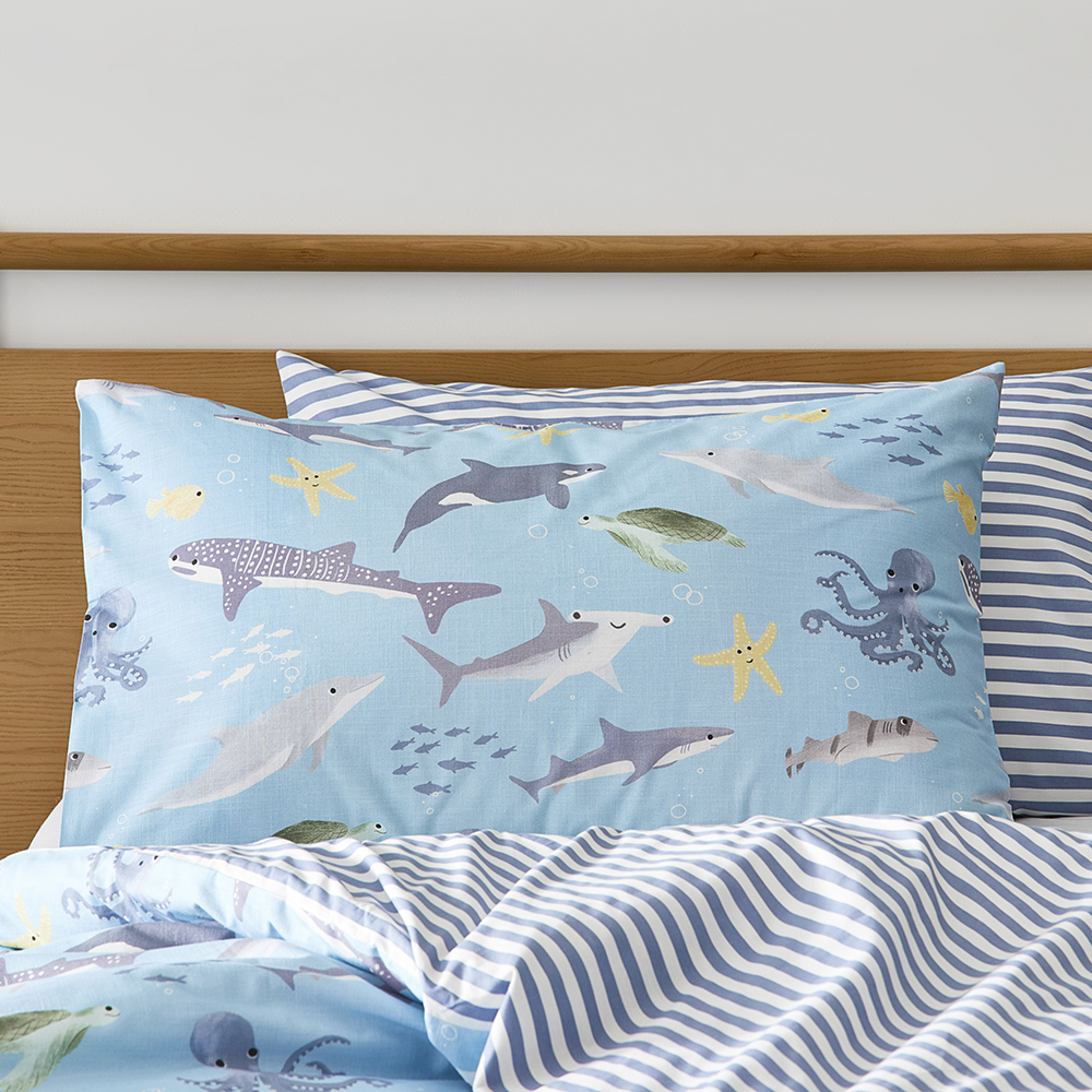 Adairs Kids - Deep Blue Sea Quilt Cover Set | Adairs