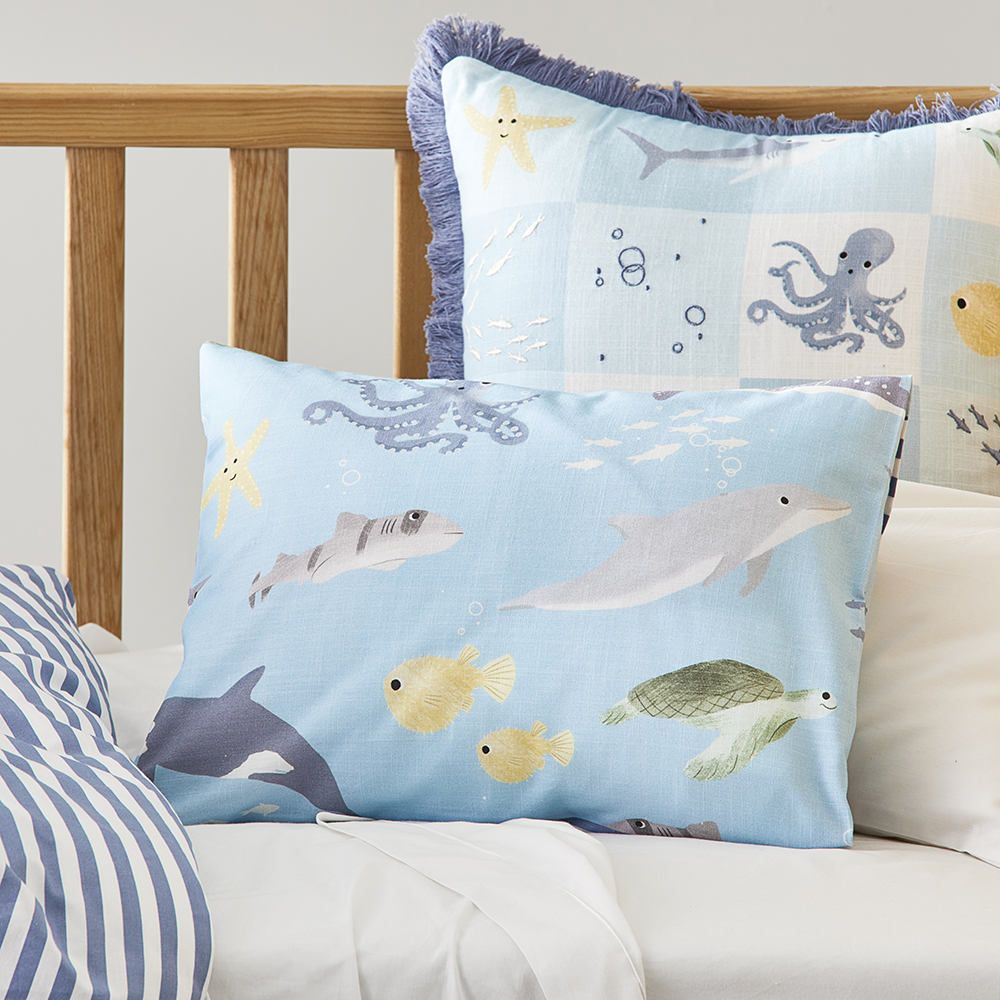 Adairs Kids - Deep Blue Sea Cot Quilt Cover Set | Adairs