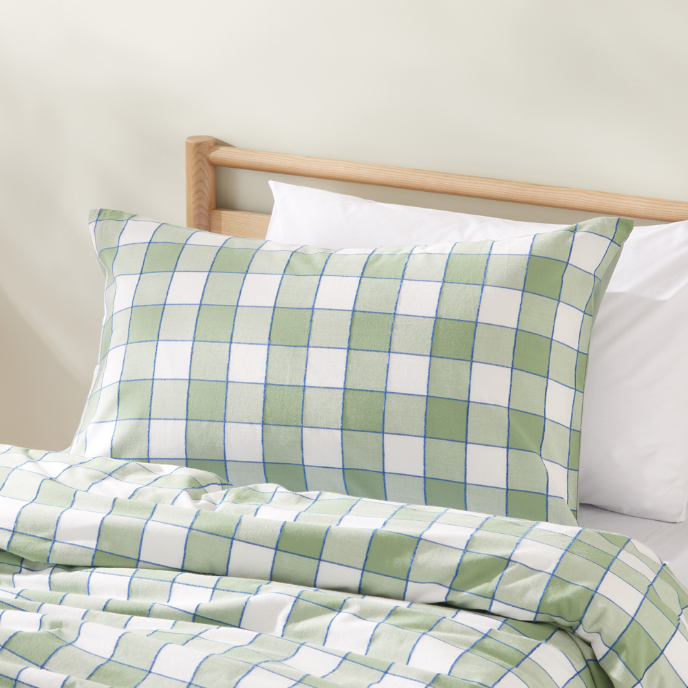 Adairs Kids - Carter Check Fern Quilt Cover Set | Adairs