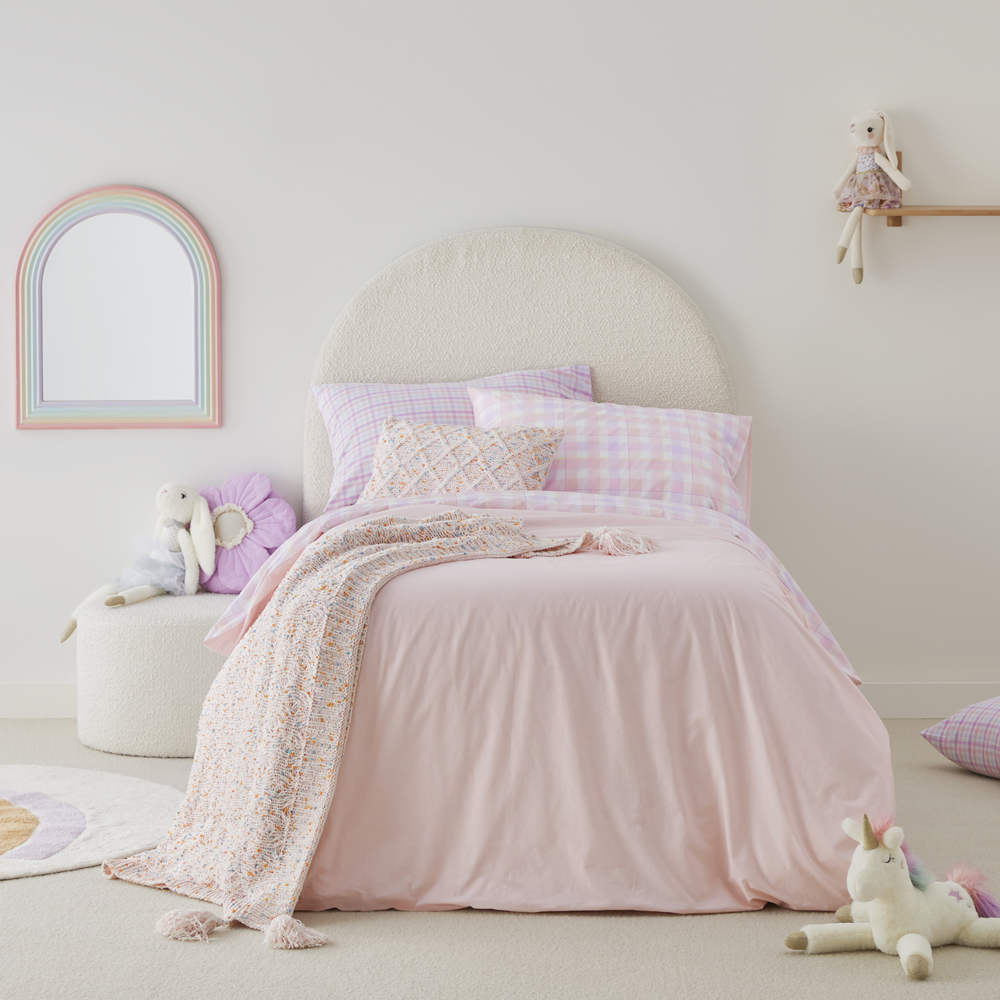 Adairs Kids - Cameron Check Pink Quilt Cover Set | Adairs