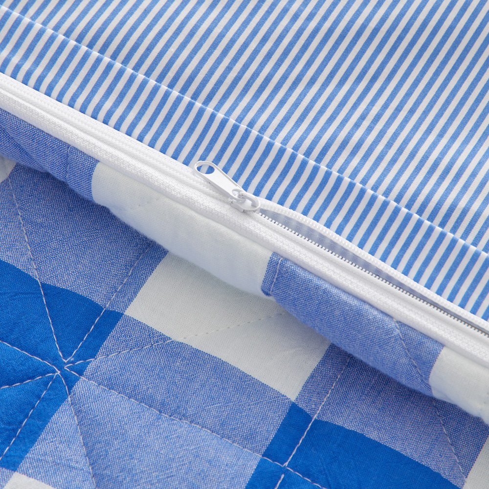 Adairs Kids - Mickey Gingham Cobalt Quilted Cot Quilt Cover Set | Adairs