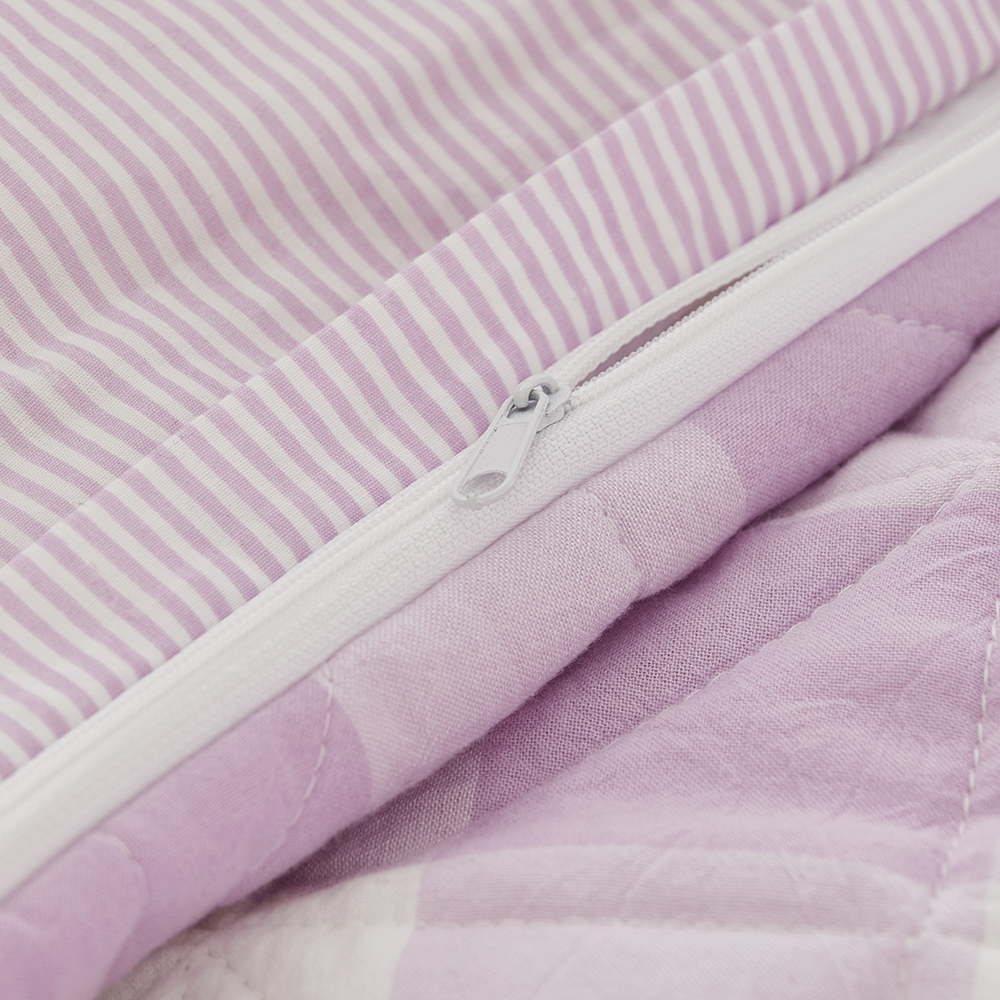 Adairs Kids - Mickey Gingham Lilac Quilted Cot Quilt Cover Set | Adairs