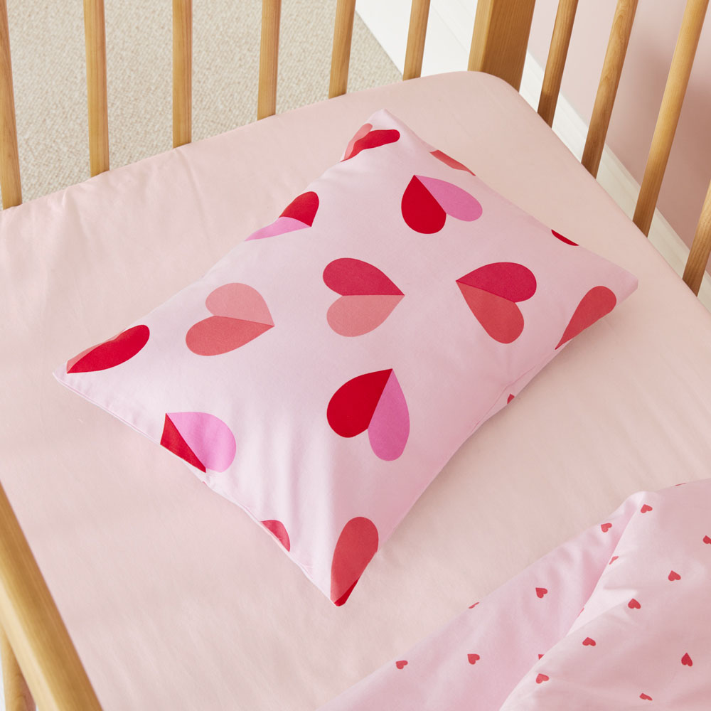 Adairs Kids - Sweet Heart Pink Cot Quilt Cover Set | Adairs