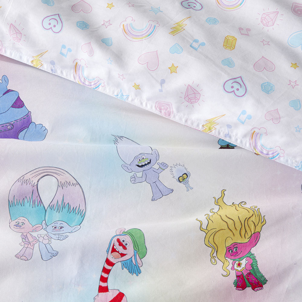 Universal Trolls Born Sparkly Rainbow Quilt Cover Set | Adairs