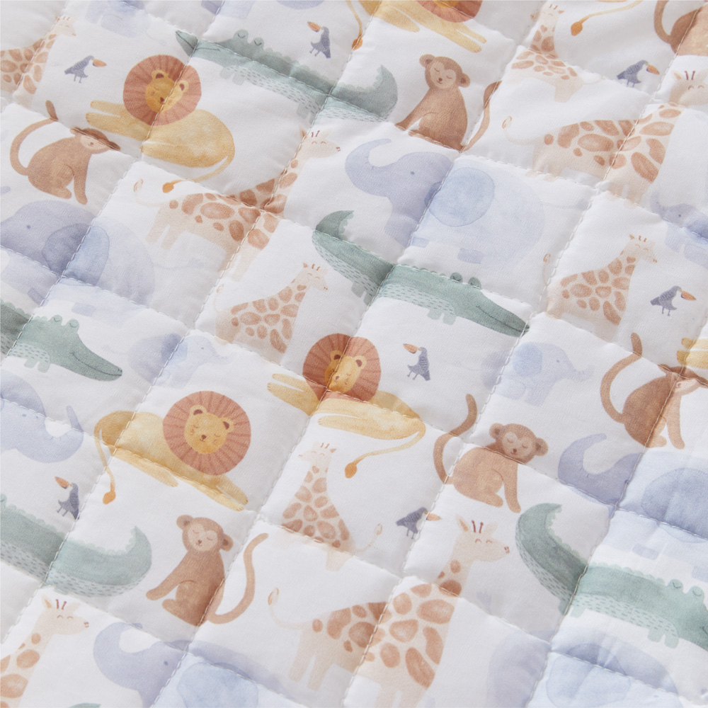 Adairs Baby - Jungle Juniors White Quilted Cot Quilt Cover Set | Adairs