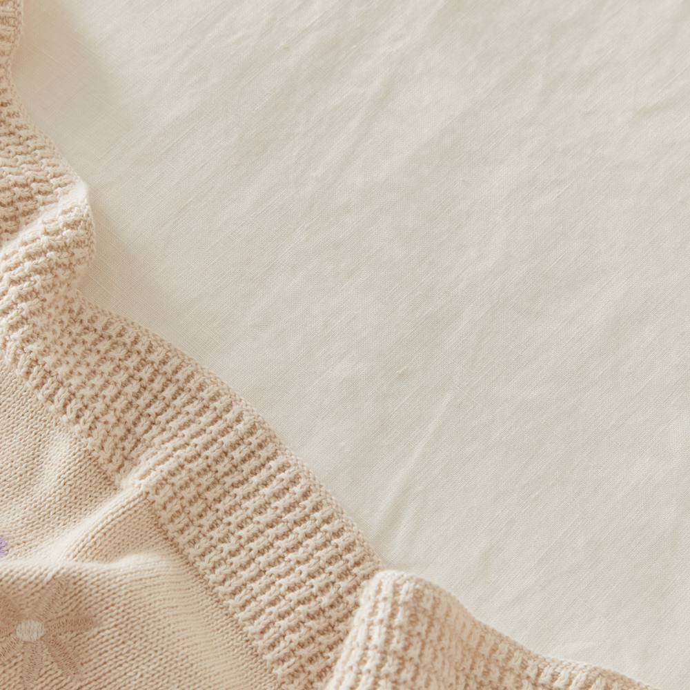 Adairs Baby - Vintage Washed Linen Pearl Fitted Sheet | Adairs