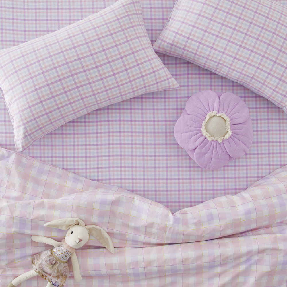 Adairs Kids - Ryder Yarn Dyed Sherbet Gingham Fitted Sheet Set | Adairs
