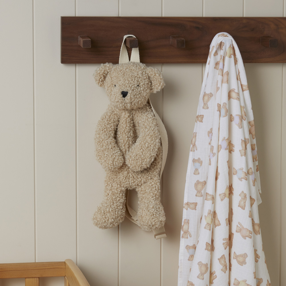 Adairs Kids - Billie Bear Natural Cuddle Toy Backpack | Adairs