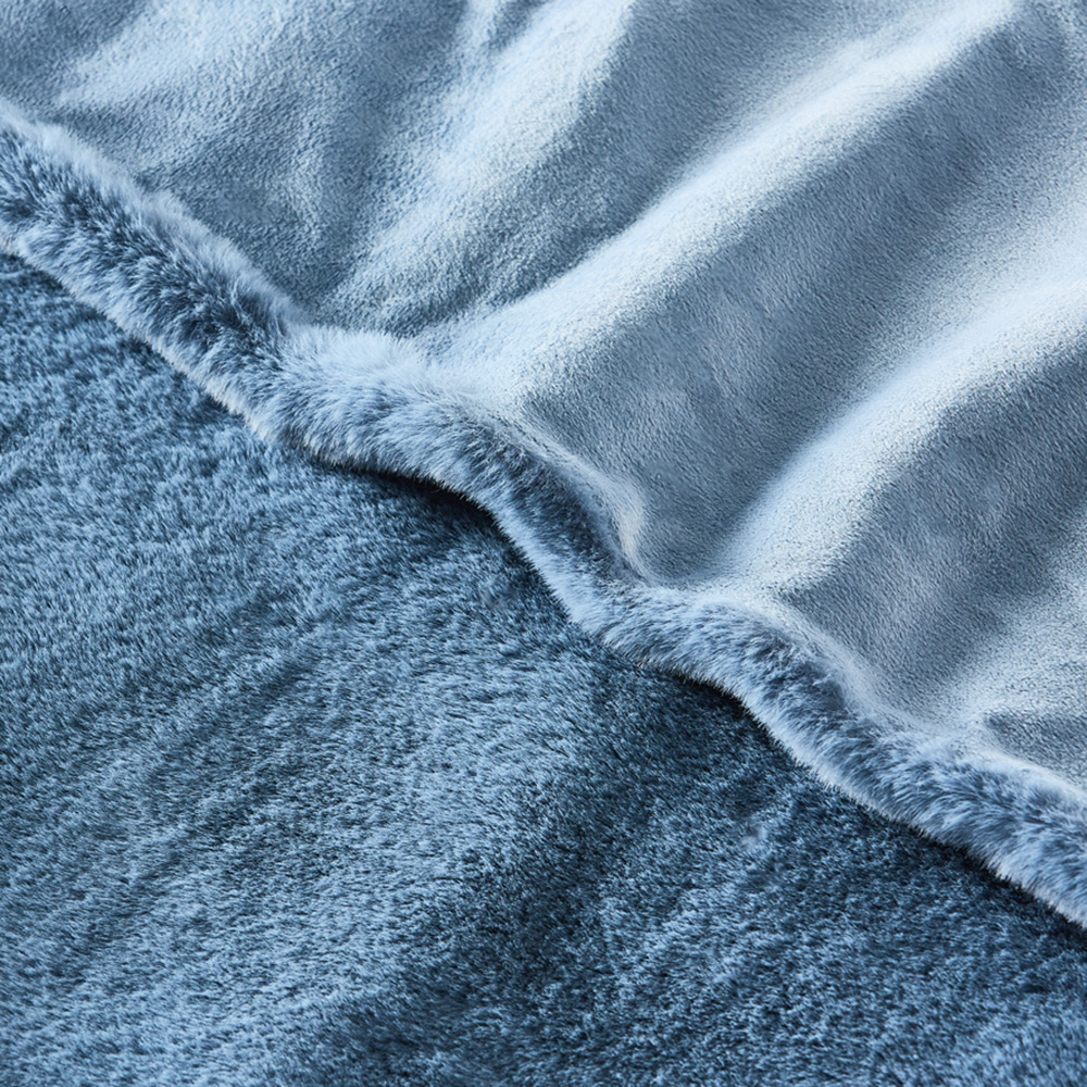 Adairs Kids - Faux Blue Slate Rabbit Fur Throw | Adairs