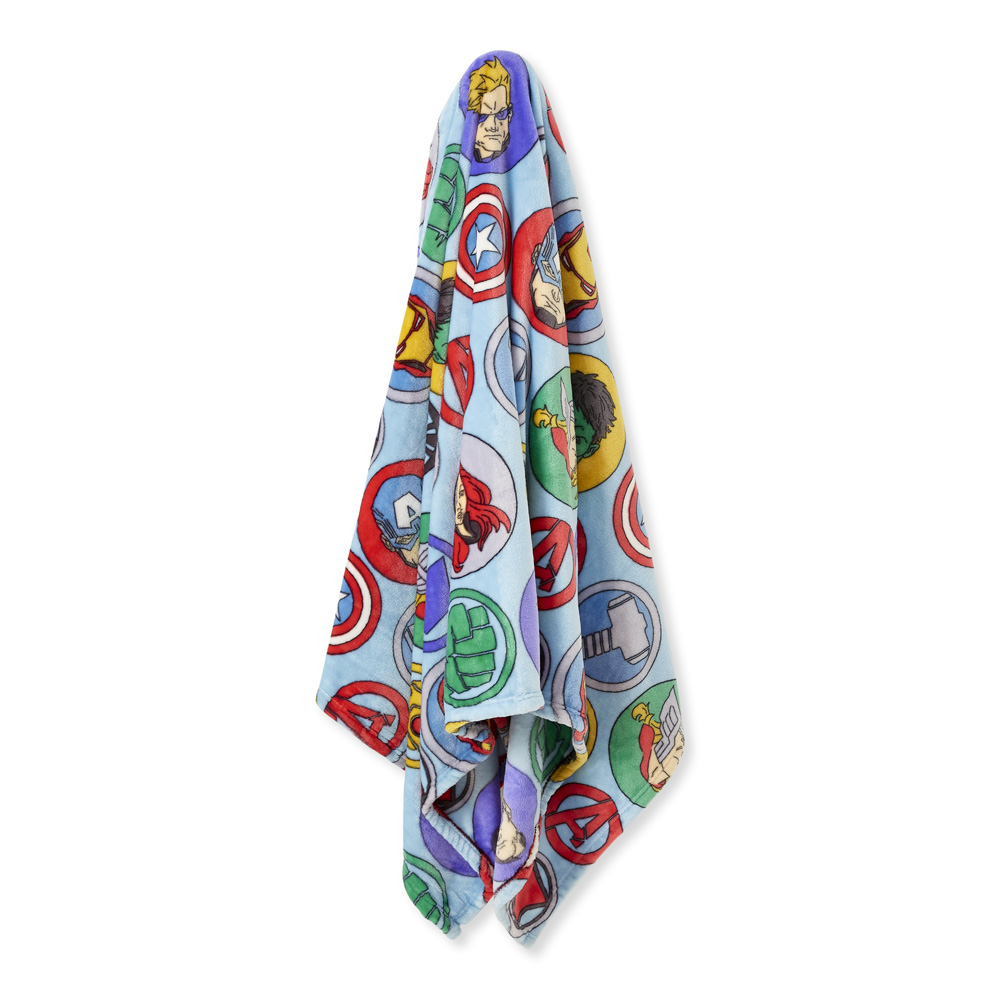 Adairs Kids - Marvel Avengers Ultra Soft Steel Blue Blanket | Adairs
