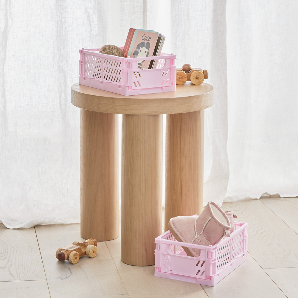 Adairs Kids Foldable Pink Medium Storage Boxes Pack of 2 Adairs