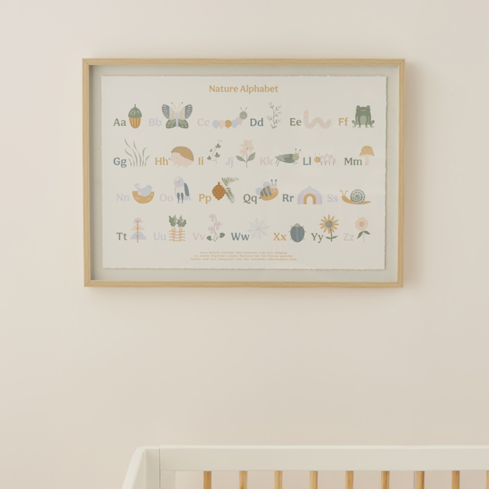Adairs Kids - Nursery Pure Nature ABC Wall Art | Adairs