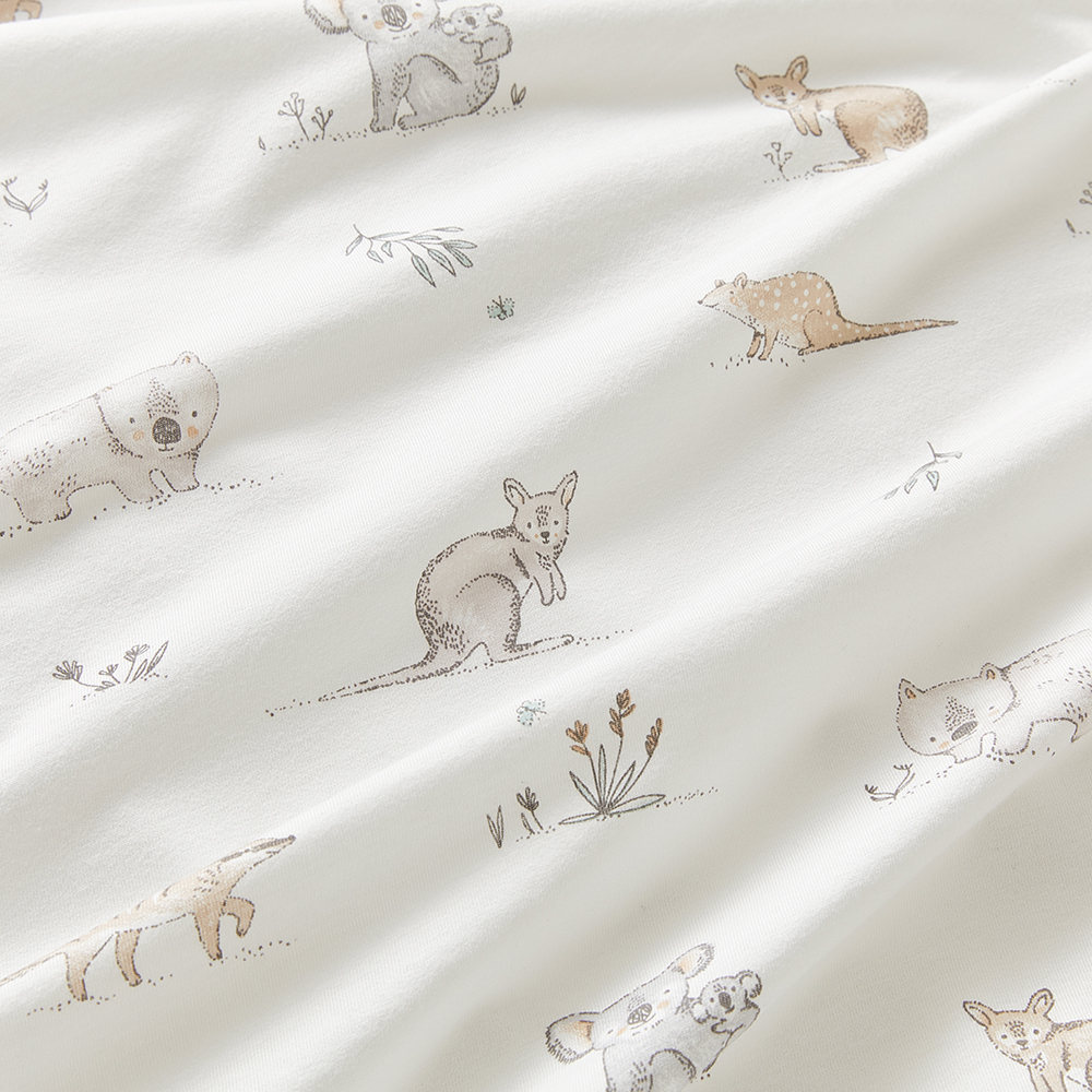 Adairs Baby - Bush Babies White Cotton Jersey Baby Swaddle | Adairs