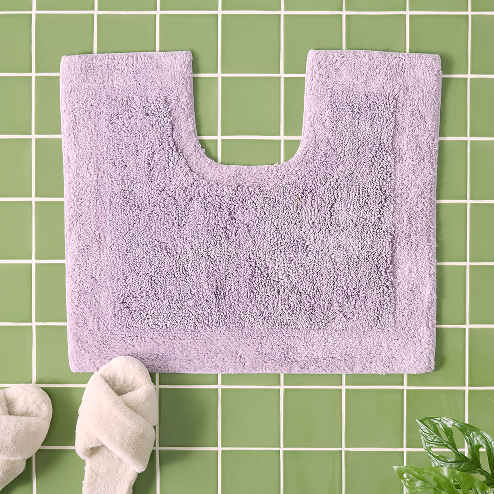 Nicola Lilac Combed Cotton Contour Mat | Adairs