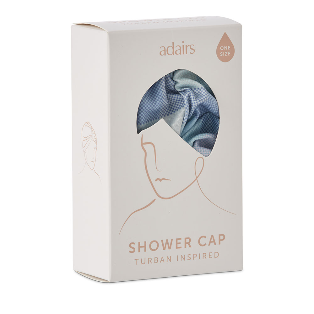 Lilac Check Printed Shower Cap | Adairs