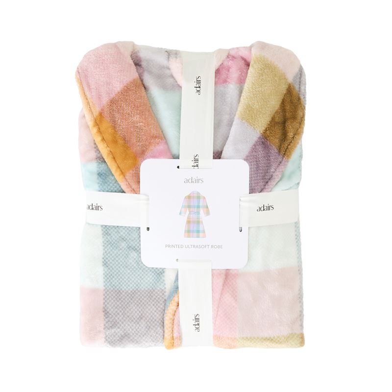 Printed Ultra Soft Multi Soulful Check Robe | Adairs Printed Ultra Soft Multi Soulful Check Robe | Adairs
