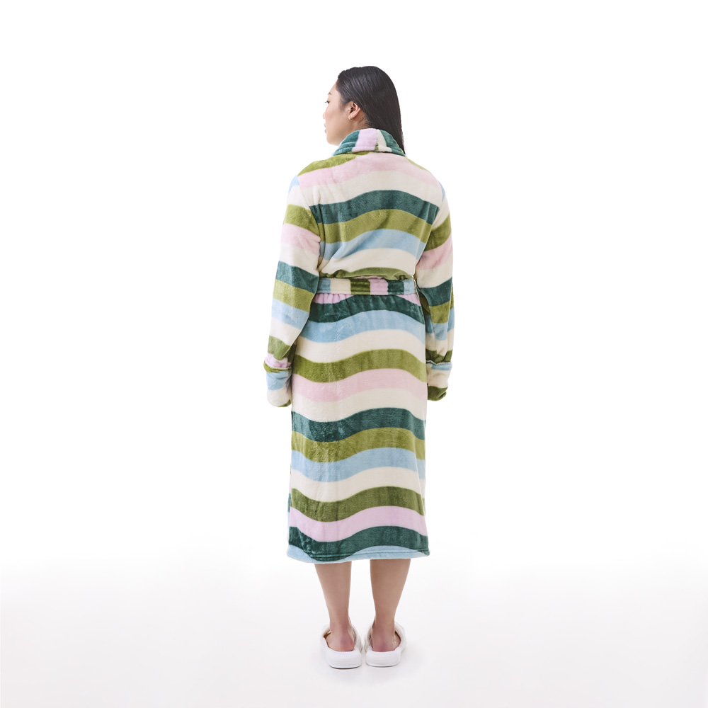 Printed Ultra Soft Multi Wavy Stripe Robe | Adairs