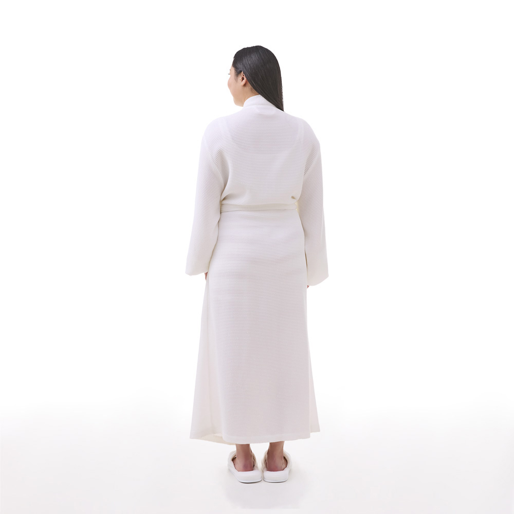 Turkish Cotton Bamboo White Waffle Robe | Adairs