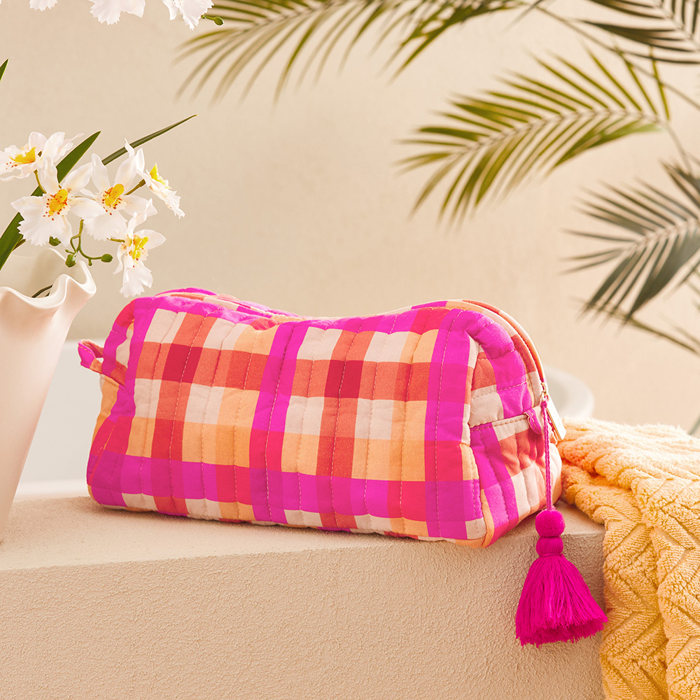 Fiesta Check Cosmetic Bag | Adairs