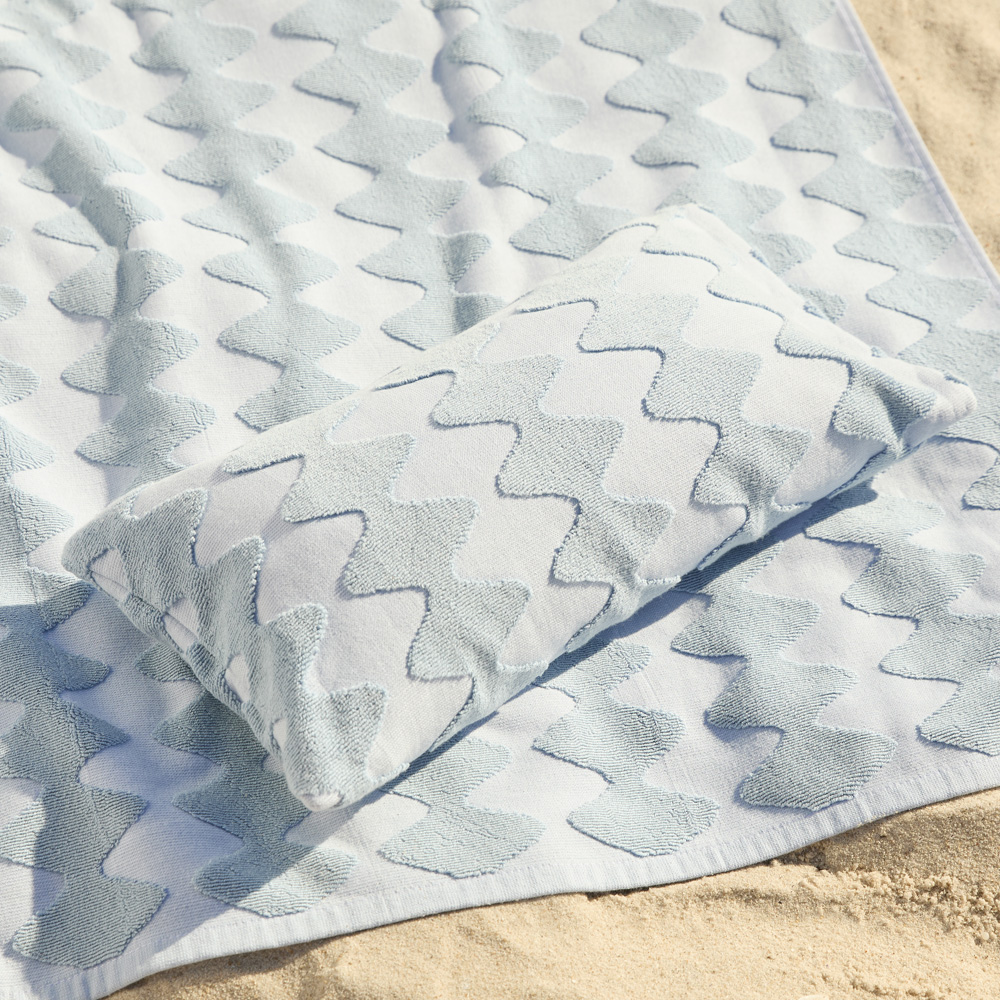 Chambray Blue Inflatable Beach Pillow | Adairs