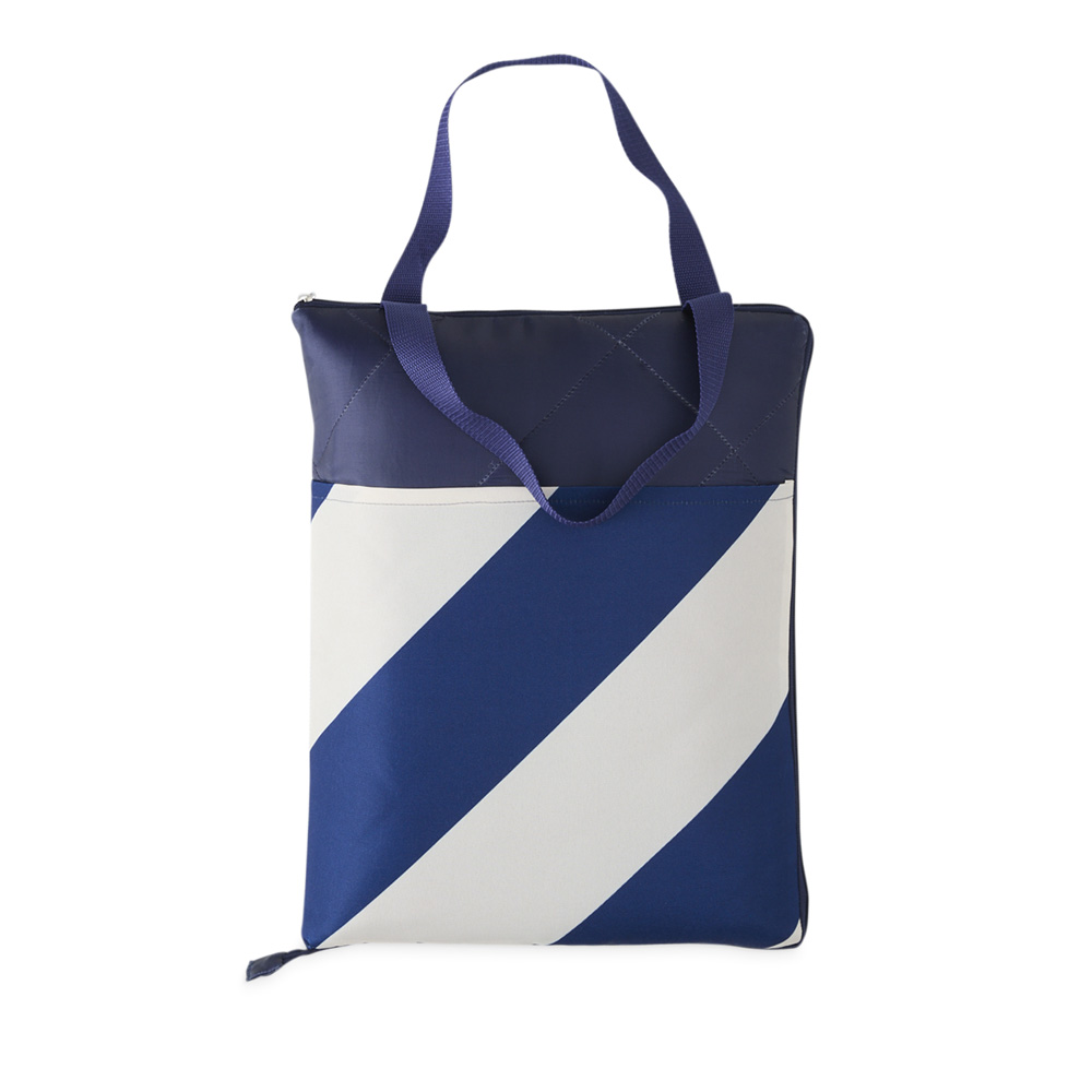 Large Navy & Cream Stripe Picnic Rug | Adairs