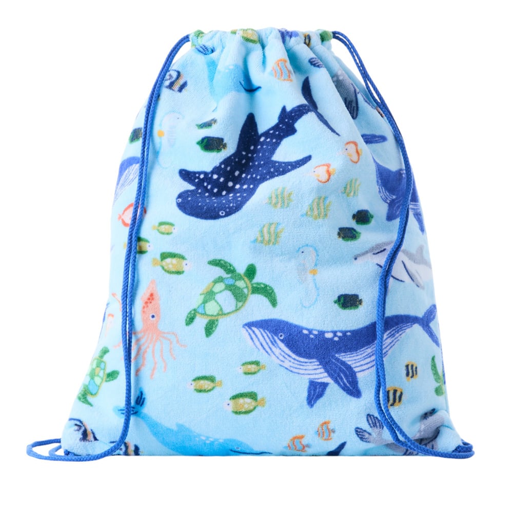 Adairs Kids - Kids Beach Ocean Wonder Waterproof Lined Draw String Bag ...