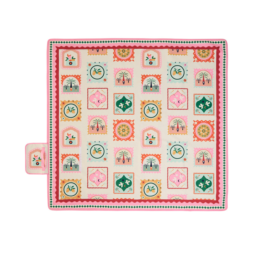 Holiday Stamp Multi Picnic Rug | Adairs