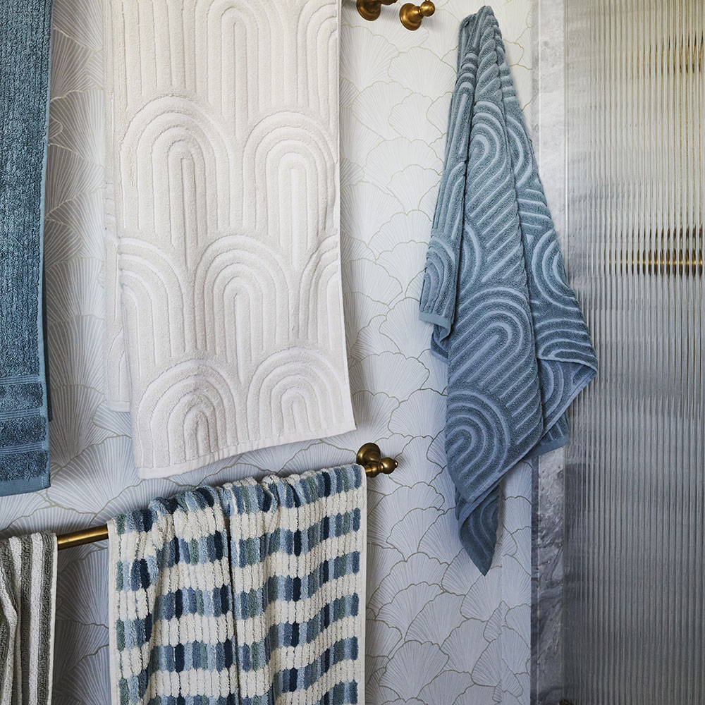 Archie Sea Blue Marle Towel Range | Adairs