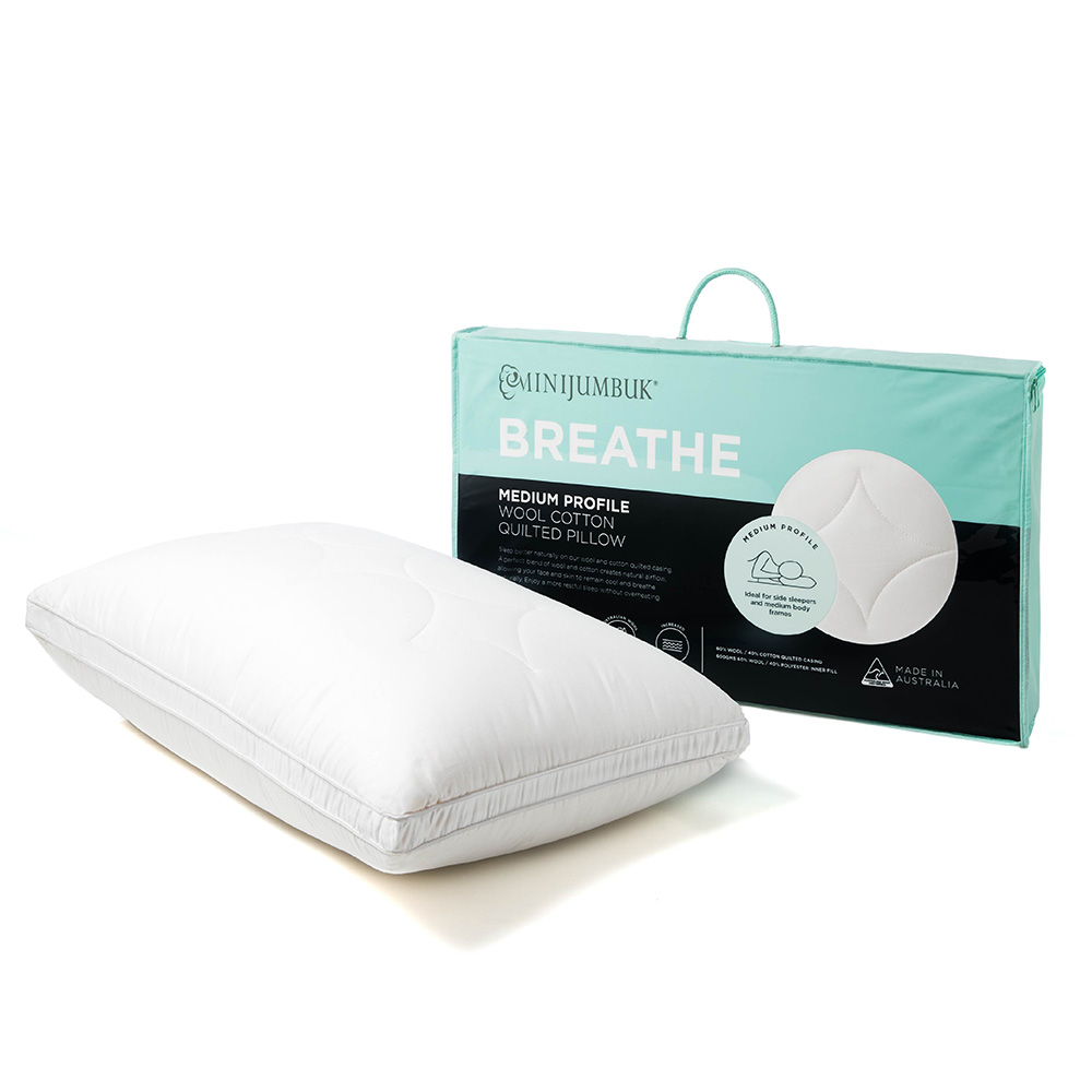 MiniJumbuk Breathe Medium Profile - Standard Pillow | Adairs