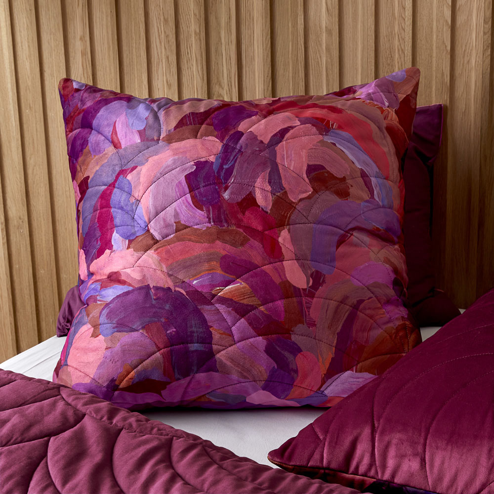 Erin Reinboth Raspberry Dreaming Velvet Quilted Coverlet Separates | Adairs