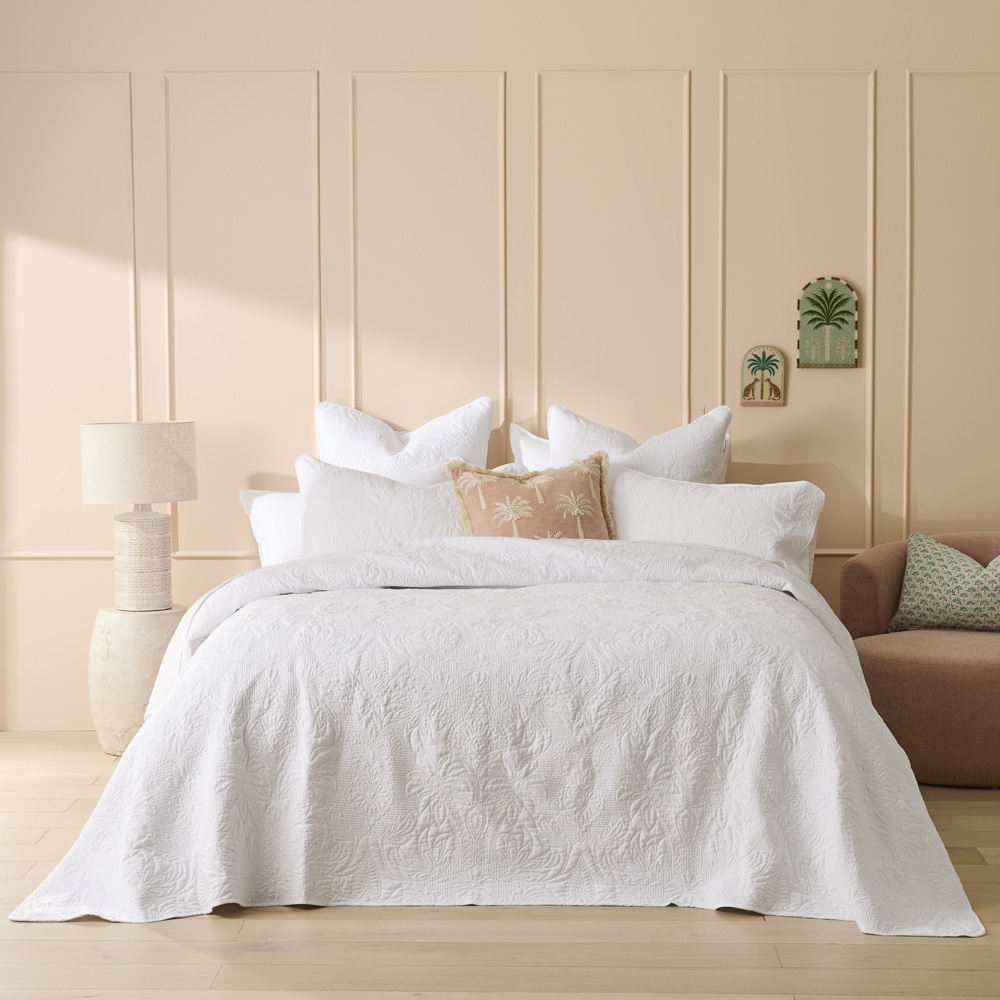 Belle White Quilted Coverlet Separates | Adairs