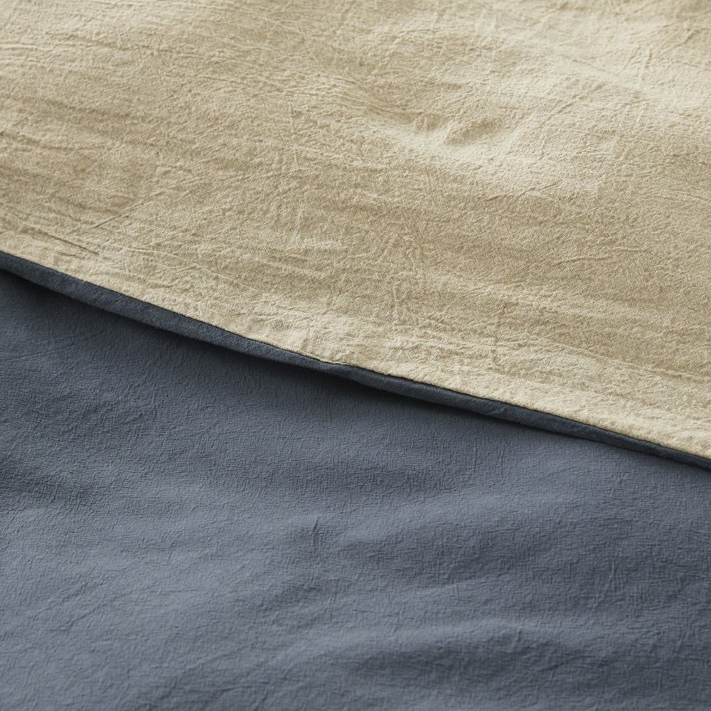 Olsen Linen Cotton Natural & Indigo Quilt Cover Set | Adairs