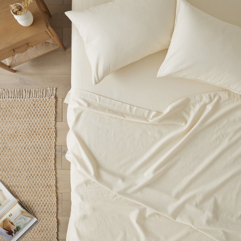 Flannelette Plain Natural Sheet Set | Adairs