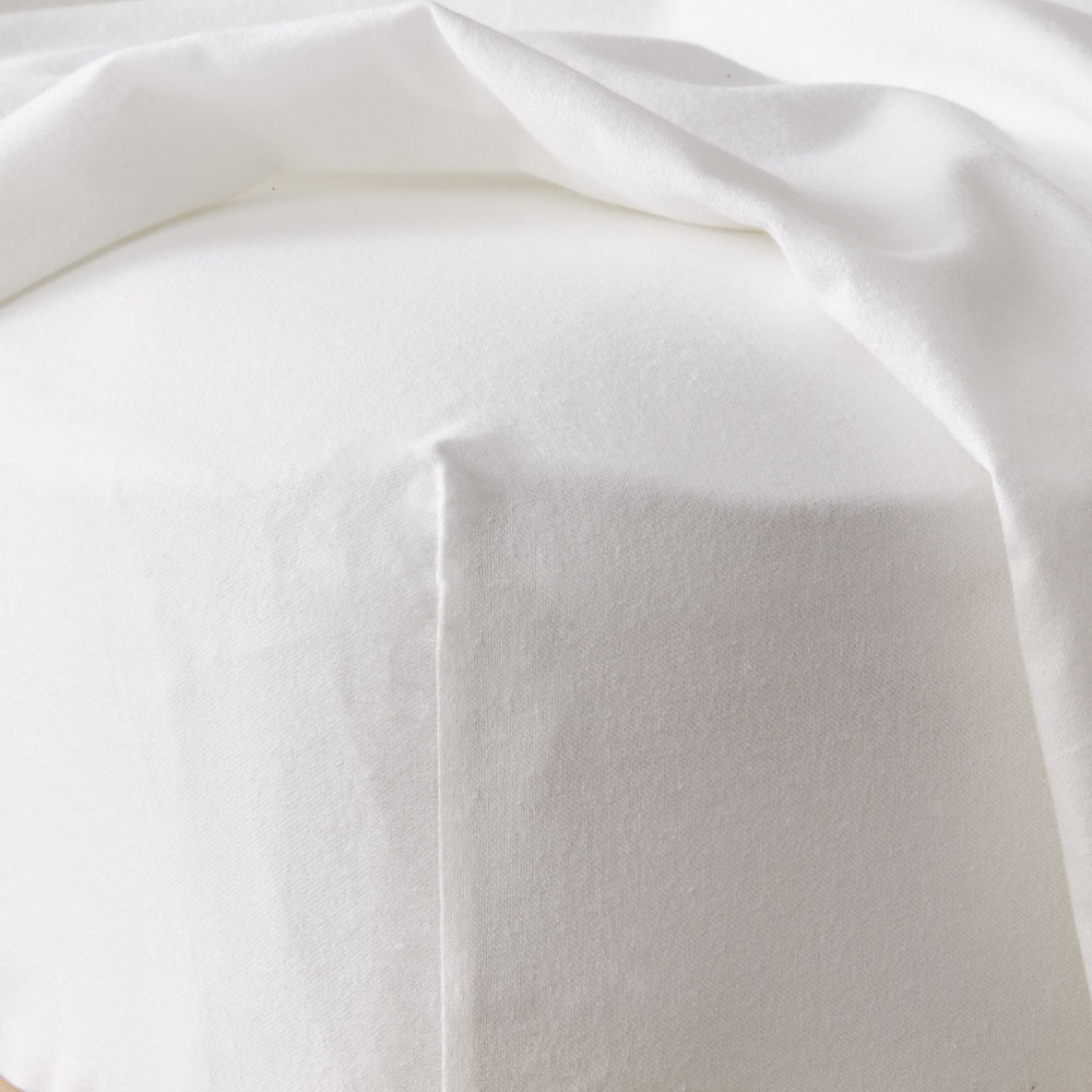 Flannelette Plain White Sheet Set | Adairs
