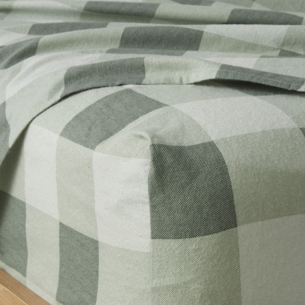 Flannelette Green Check Printed Sheet Set | Adairs
