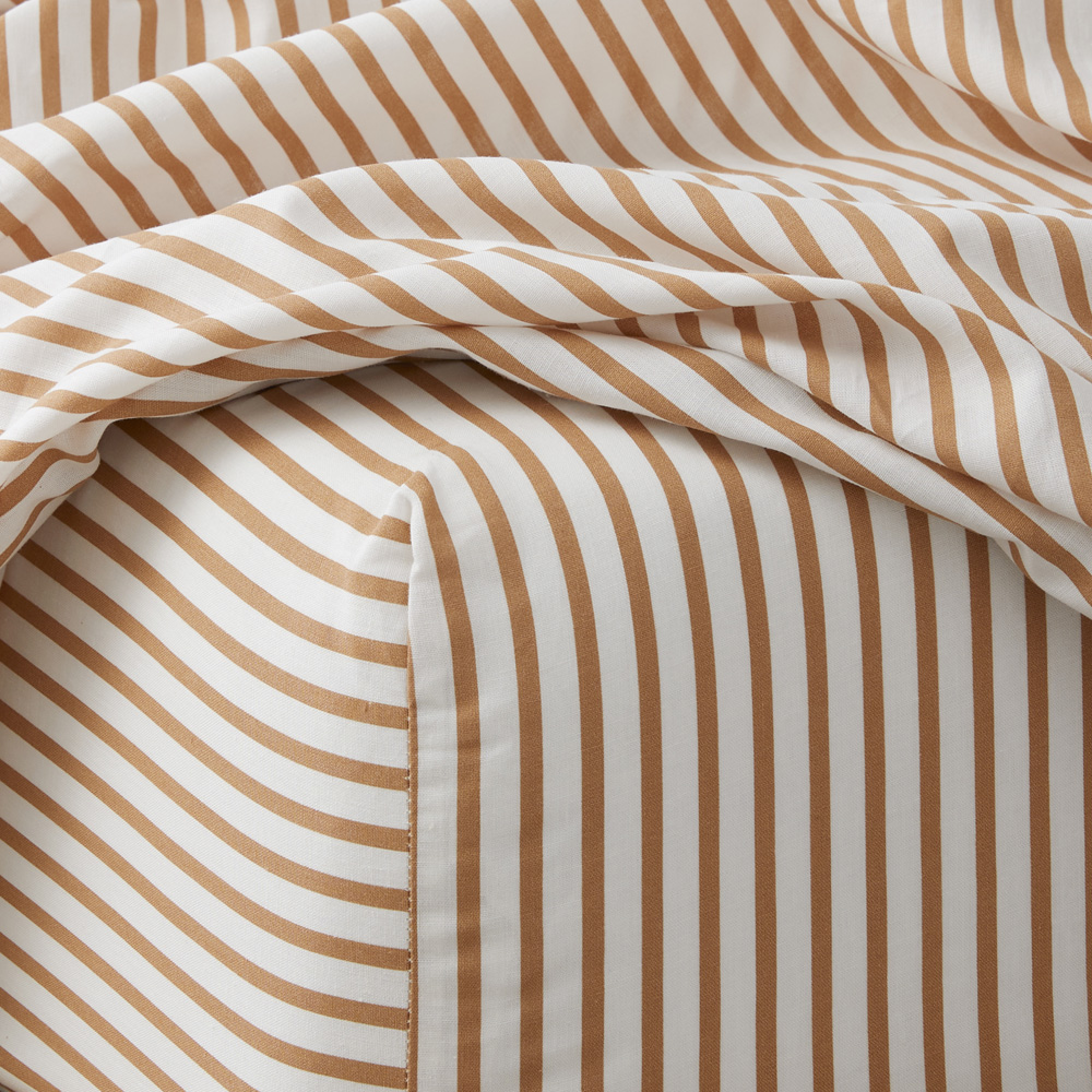 Clay Stripe Printed Percale Sheet Set | Adairs