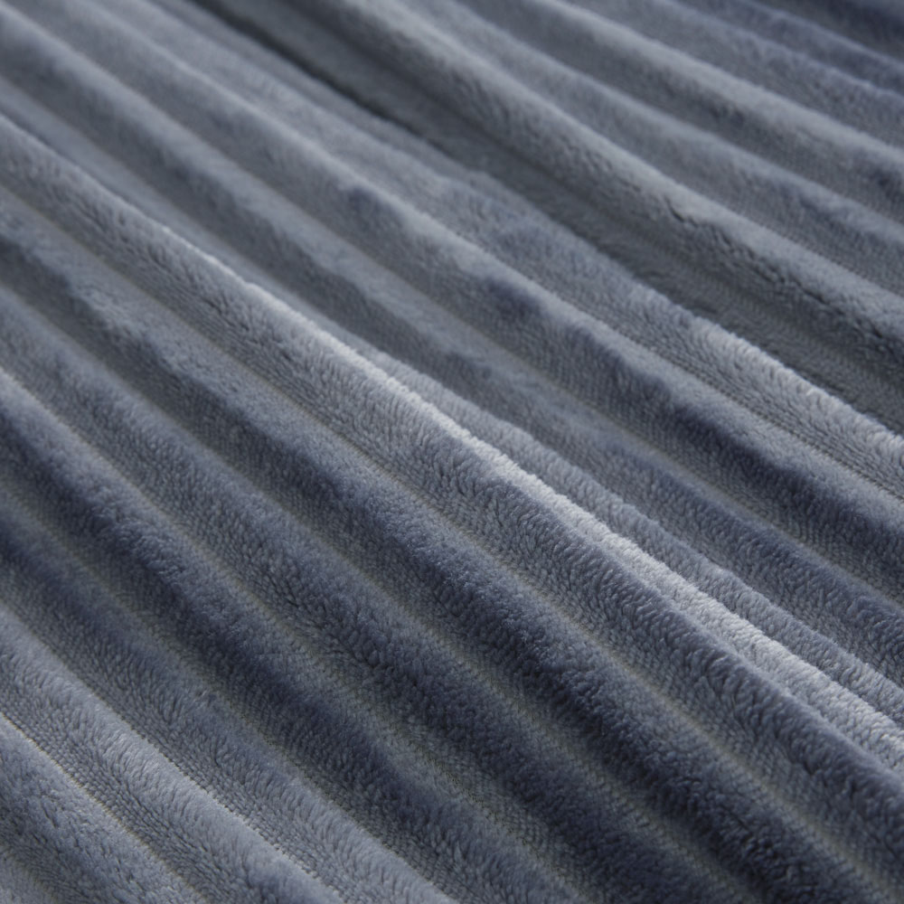 Steel Blue Fur Ribbed Quilt Cover Set | Adairs