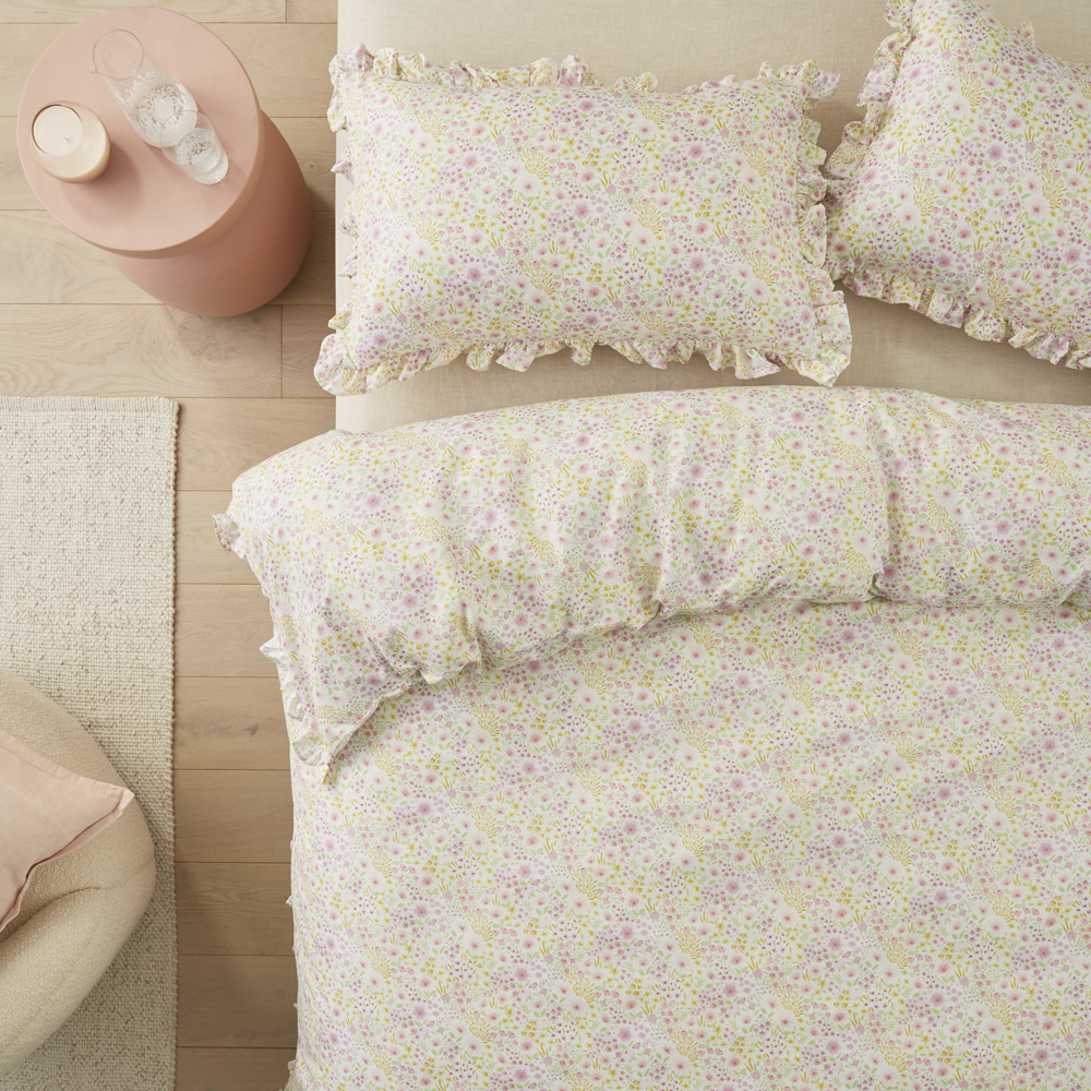 Millie Yellow Ruffle Quilt Cover Set | Adairs