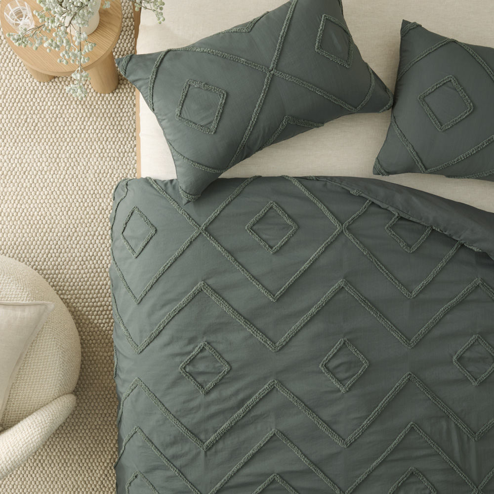 Jett Pine Tufted Quilt Cover Set | Adairs