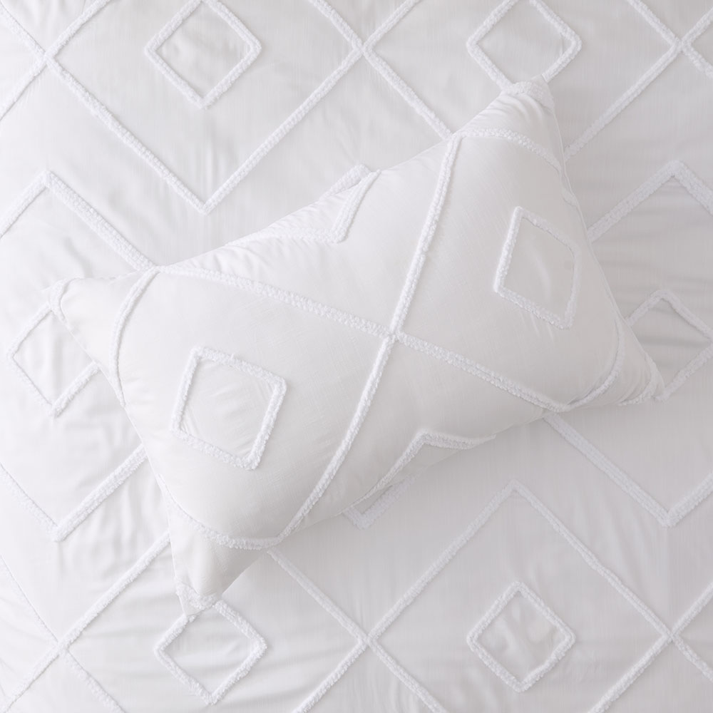 Jett White Tufted Quilt Cover Set | Adairs