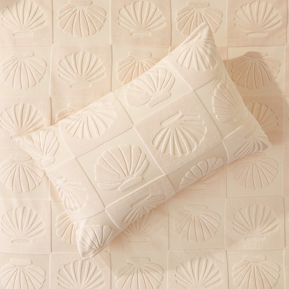 Shells Natural Tufted Quilt Cover Set | Adairs