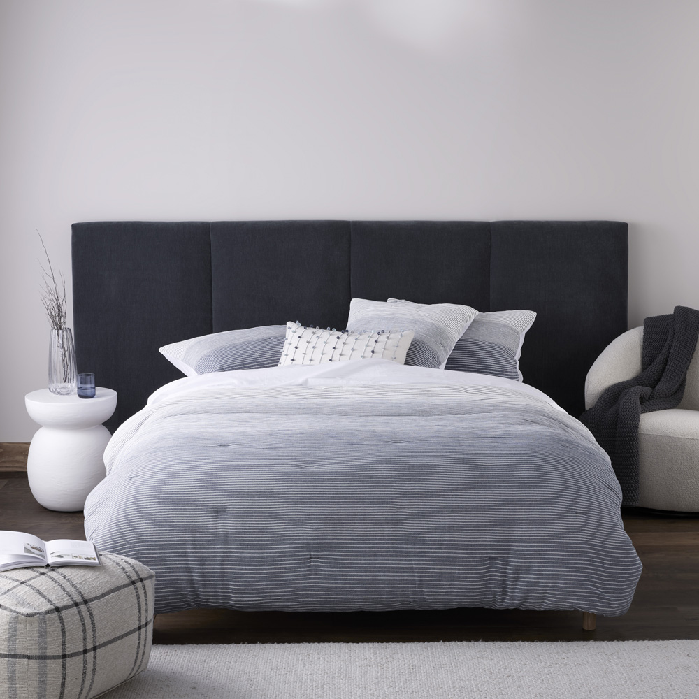 Connor Navy Quilted Quilt Cover Separates | Adairs