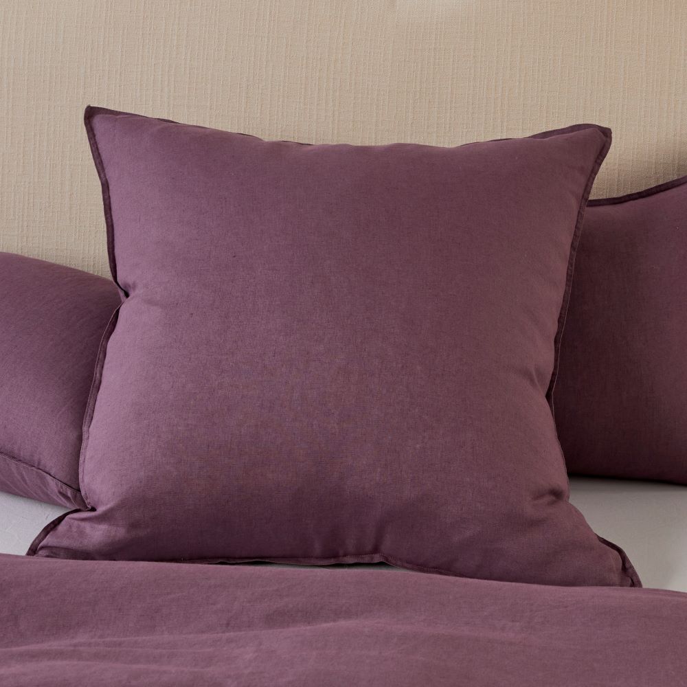 Vintage Washed Linen Plum Quilt Cover + Separates | Adairs